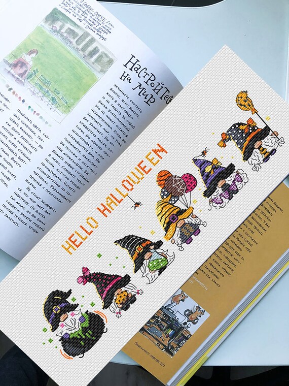 Halloween Gnome Bookmark Cross Stitch Pattern Pdf Adorable - Etsy