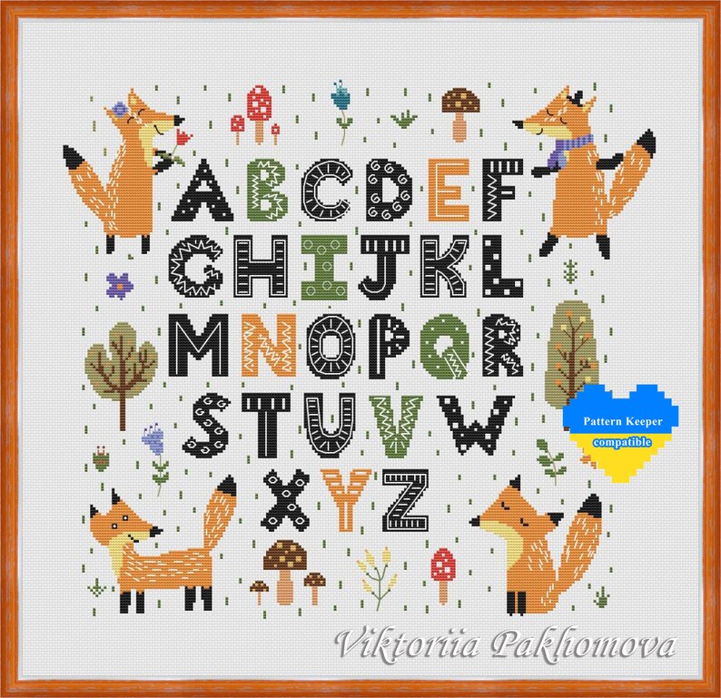 Fox Alphabet Cross Stitch Pattern: Woodland Animal Hand Embroidery ...
