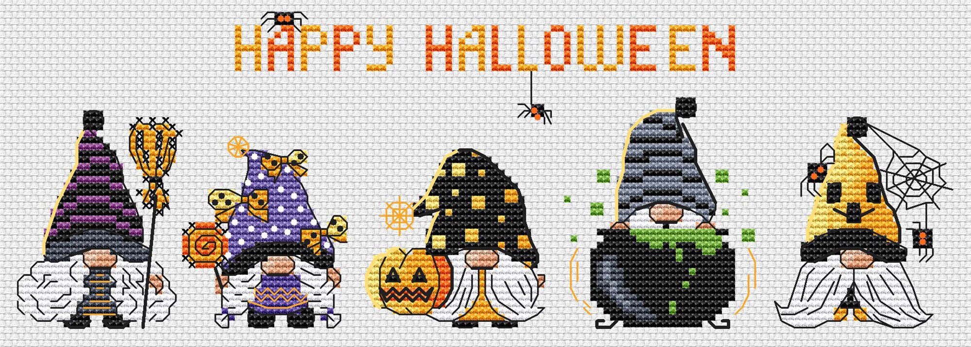 Halloween Gnome Bookmark Cross Stitch Pattern Pdf Adorable - Etsy