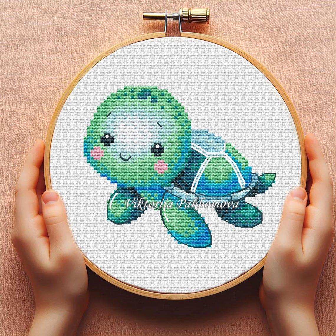 Baby Turtle Cross Stitch Pattern: Custom Birth Announcement Nursery ...