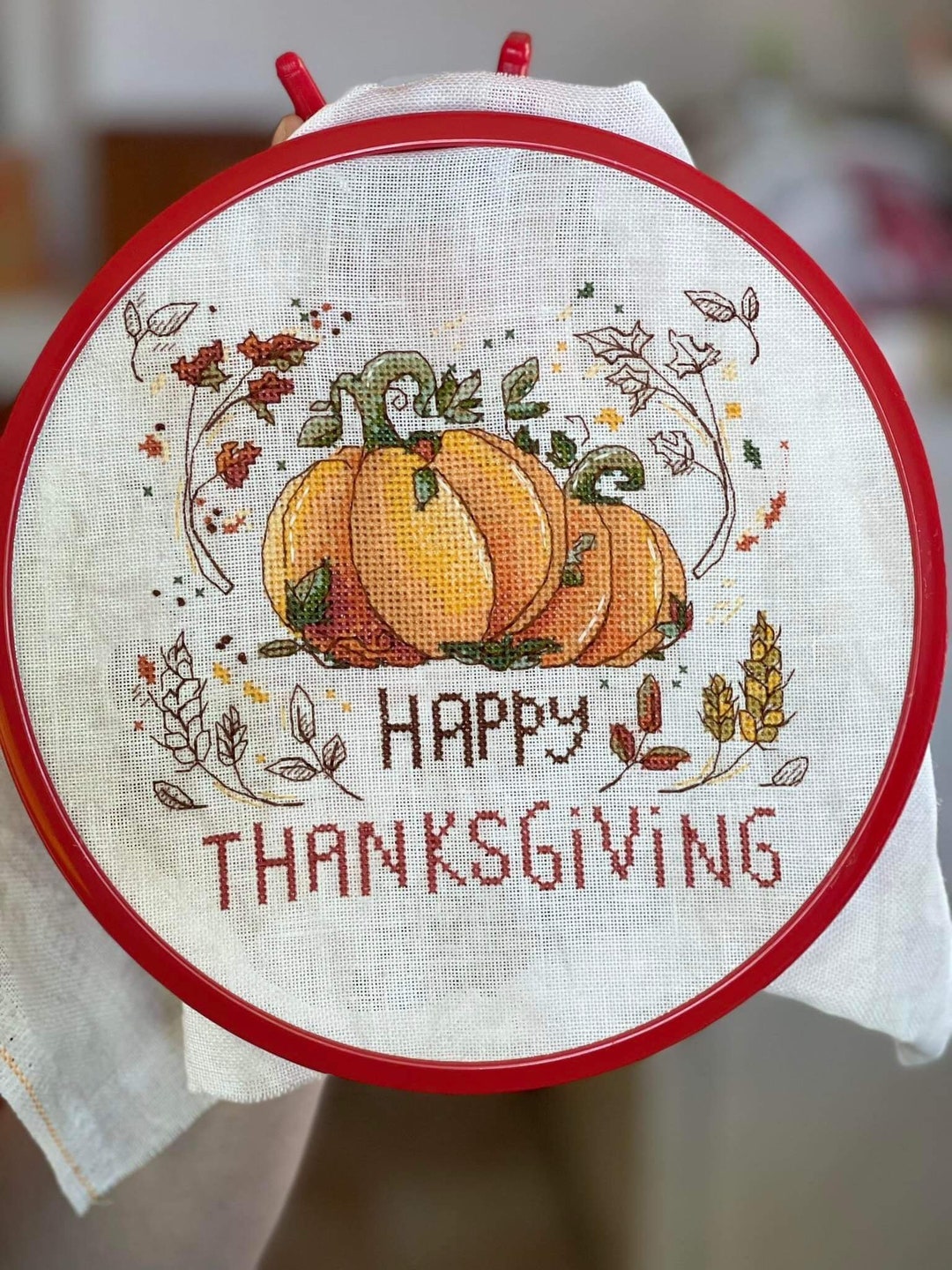 Happy Thanksgiving Cross Stitch Pattern Pdf Sweet Yellow - Etsy