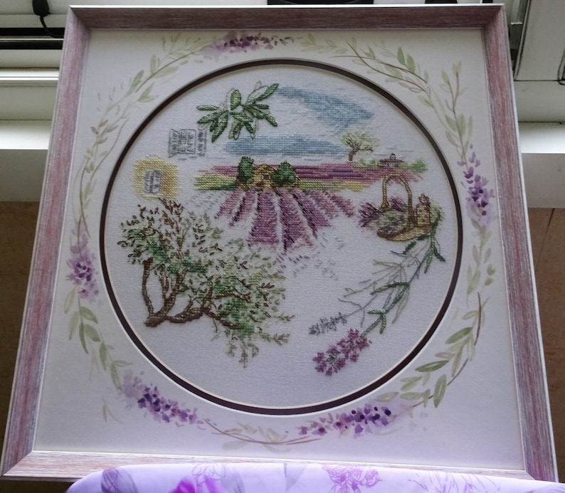 Lavender Cross Stitch Pattern Pdf Summer Landscape Floral - Etsy