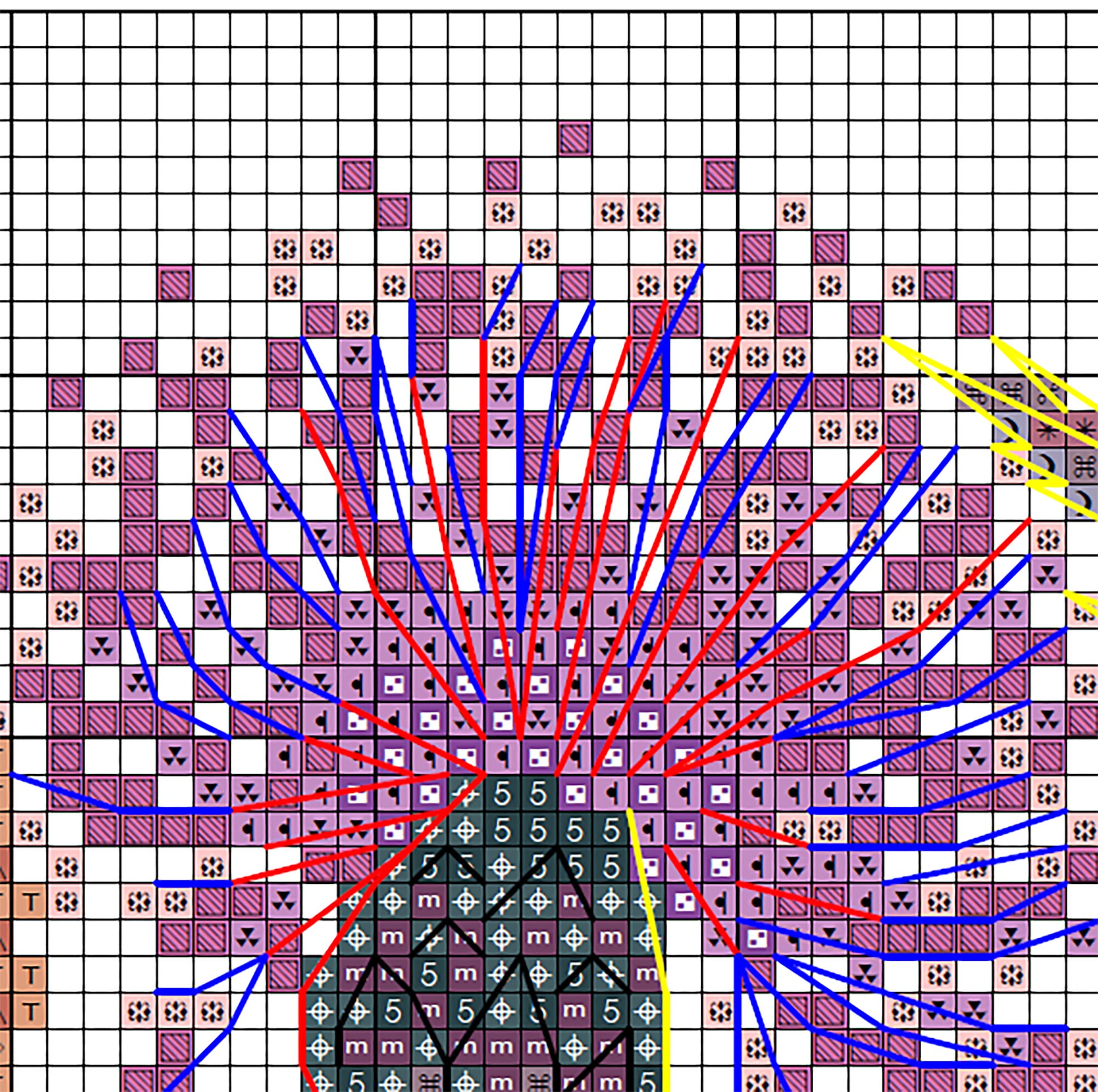 Cornflower heart cross stitch pattern Blue flower cross stitch | Etsy