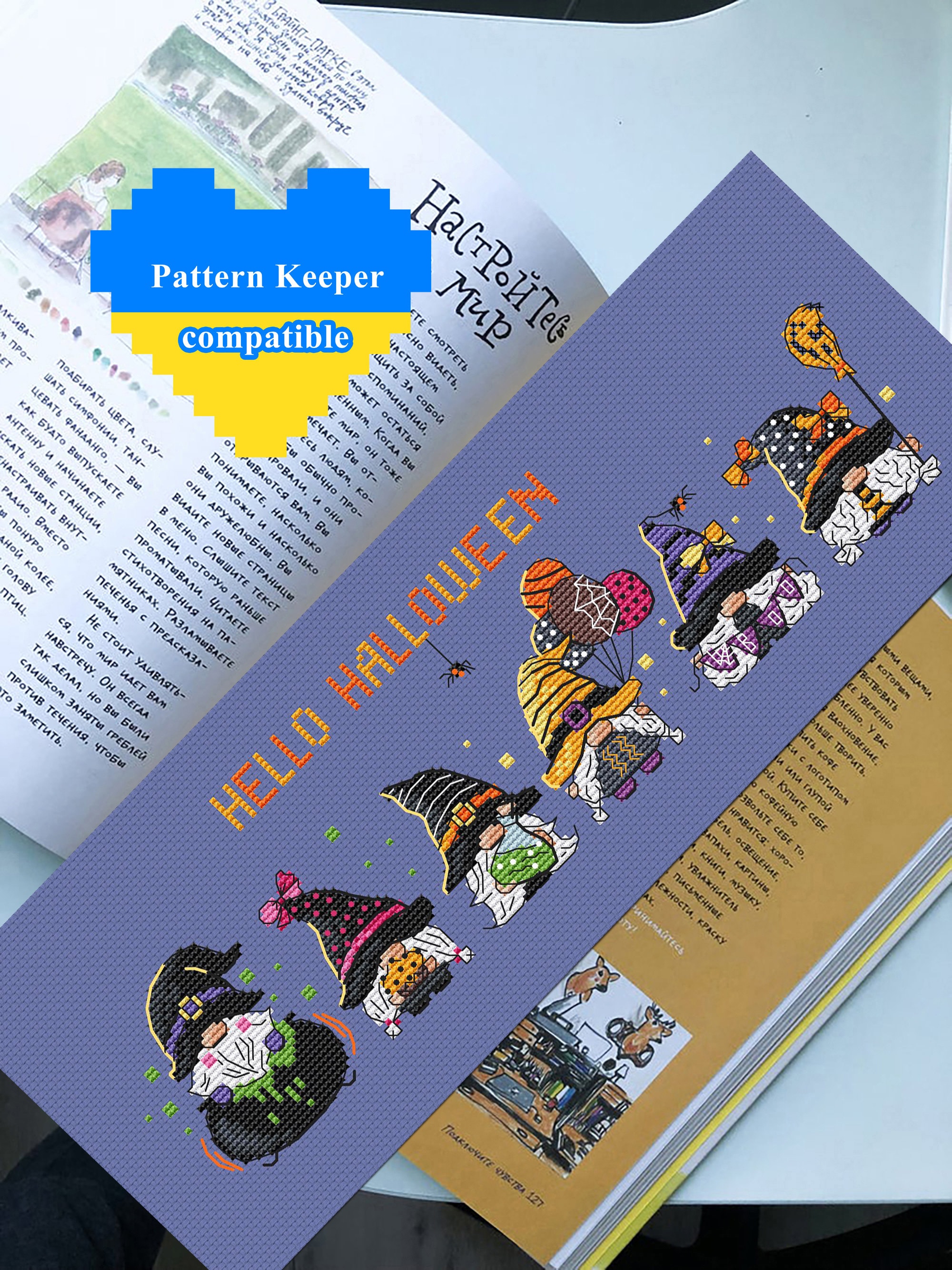 Halloween Gnome Bookmark Cross Stitch Pattern Pdf Adorable - Etsy