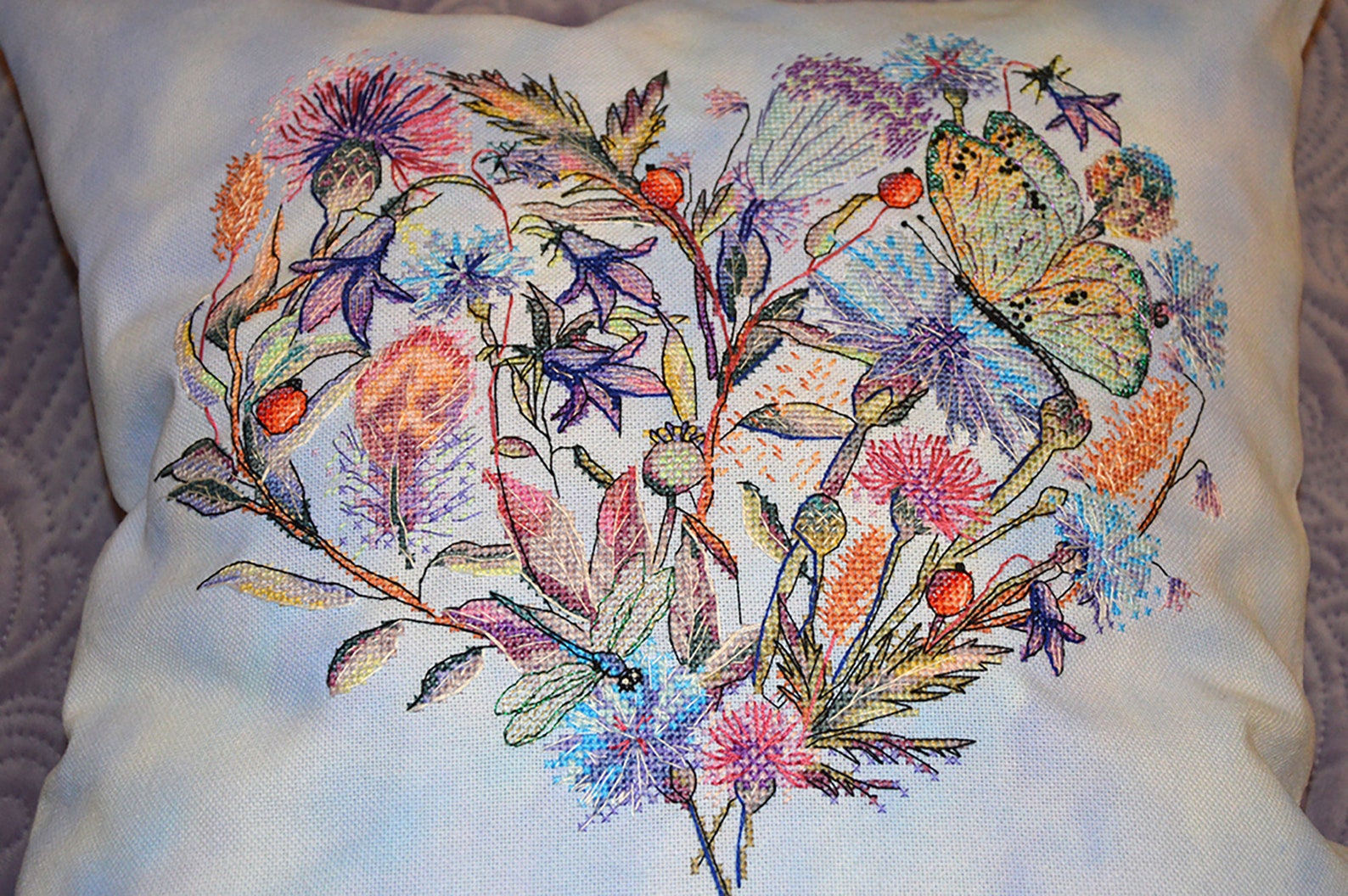 Cornflower Heart Cross Stitch Pattern Pdf Blue Flower - Etsy