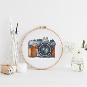 Vintage Camera Cross Stitch Pattern Pdf Photographers Canon Lens ...
