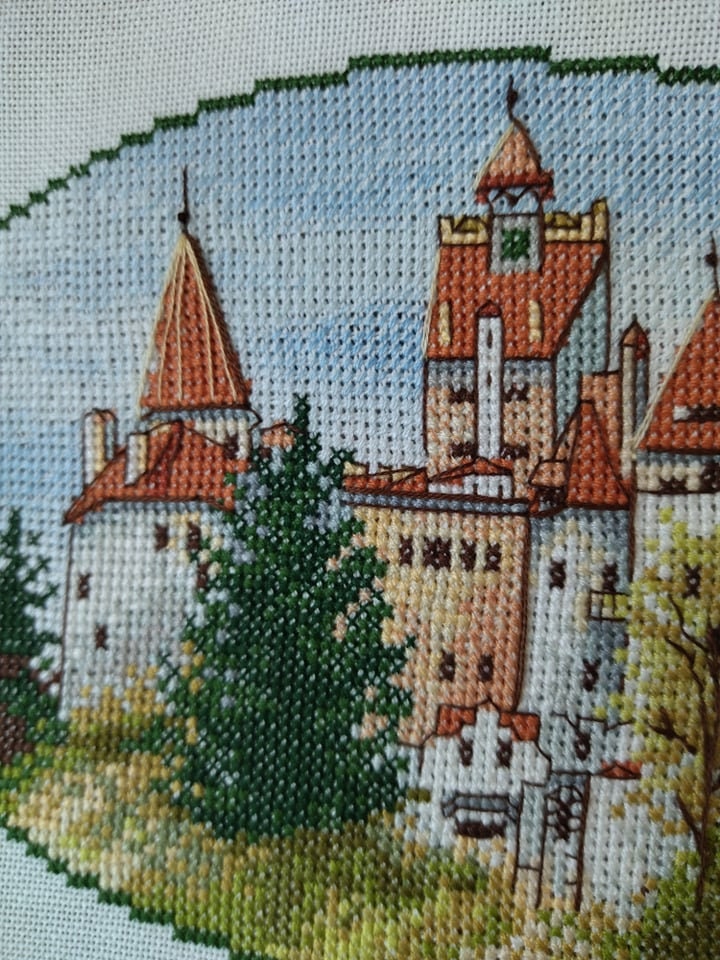 Weaving & Tapestry Romania castle cross stitch pattern pdf Watercolor ...