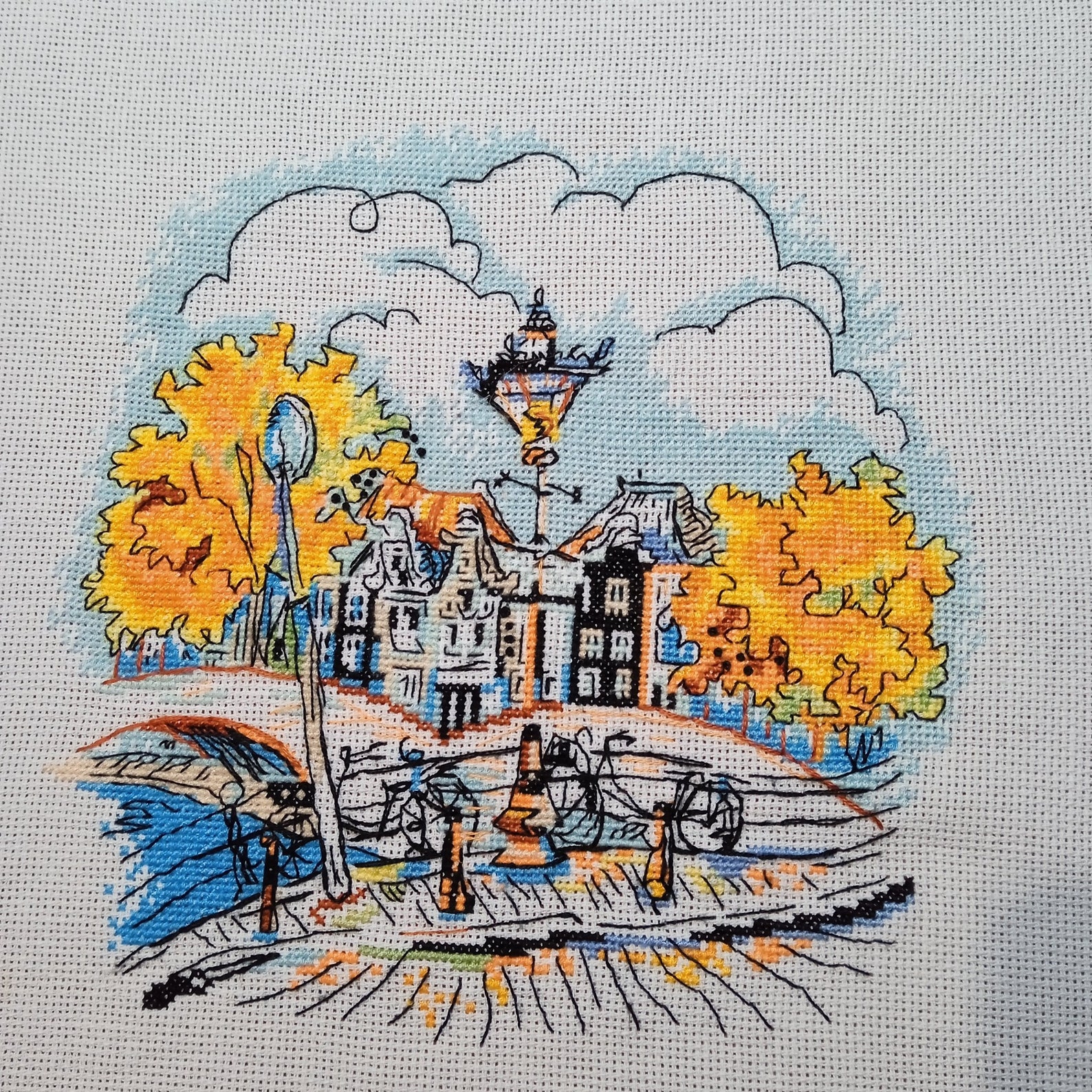 Amsterdam Cross Stitch Pattern Pdf Holland Harbour Watercolor - Etsy