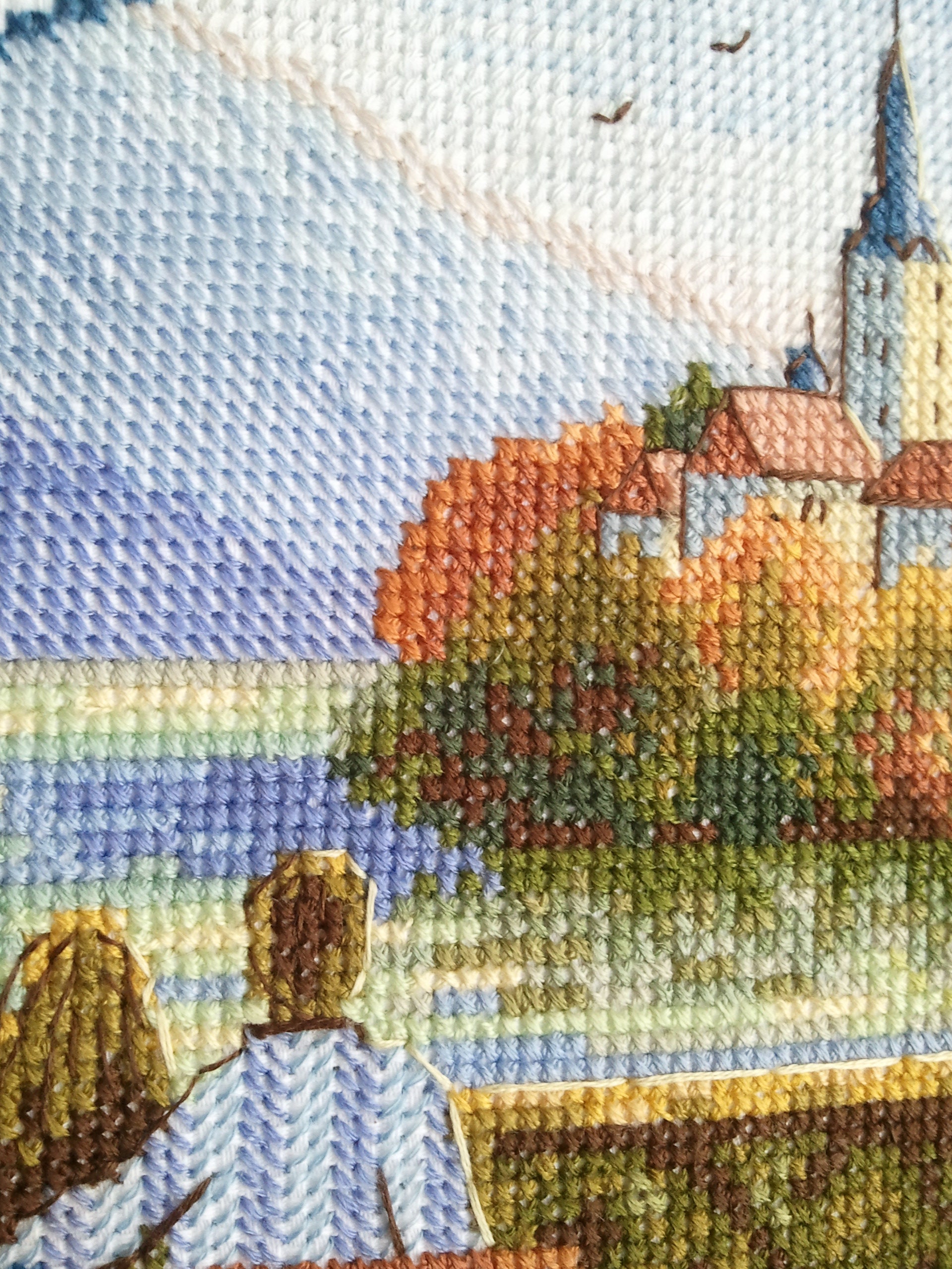 Weaving & Tapestry Romania castle cross stitch pattern pdf Watercolor ...