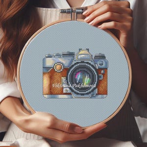 Vintage Camera Cross Stitch Pattern Pdf Photographers Canon Lens ...