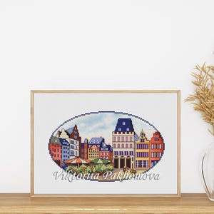Trier Germany Cross Stitch Pattern: Colorful Urban City Landscape (PDF ...
