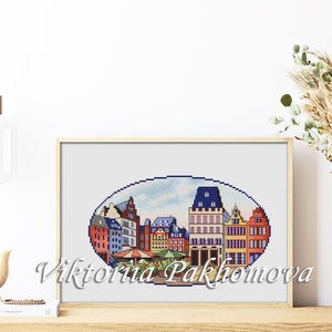 Trier Germany Cross Stitch Pattern: Colorful Urban City Landscape (PDF ...