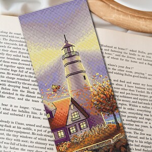 Fall Lighthouse Bookmark Cross Stitch Pattern Pdf Pictorial Autumn ...