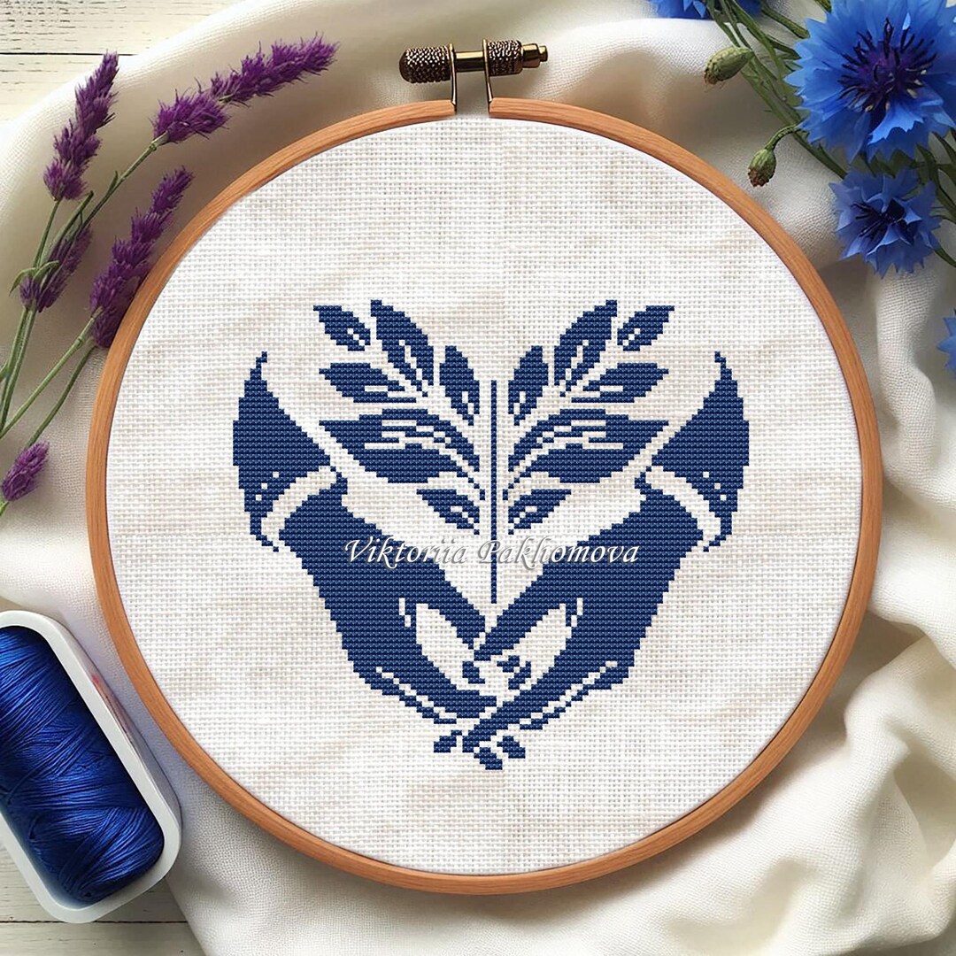 Tree of Life Cross Stitch Pattern Pdf Romantic Hands and Leaves ...