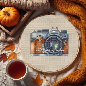 Vintage Camera Cross Stitch Pattern Pdf Photographers Canon Lens ...