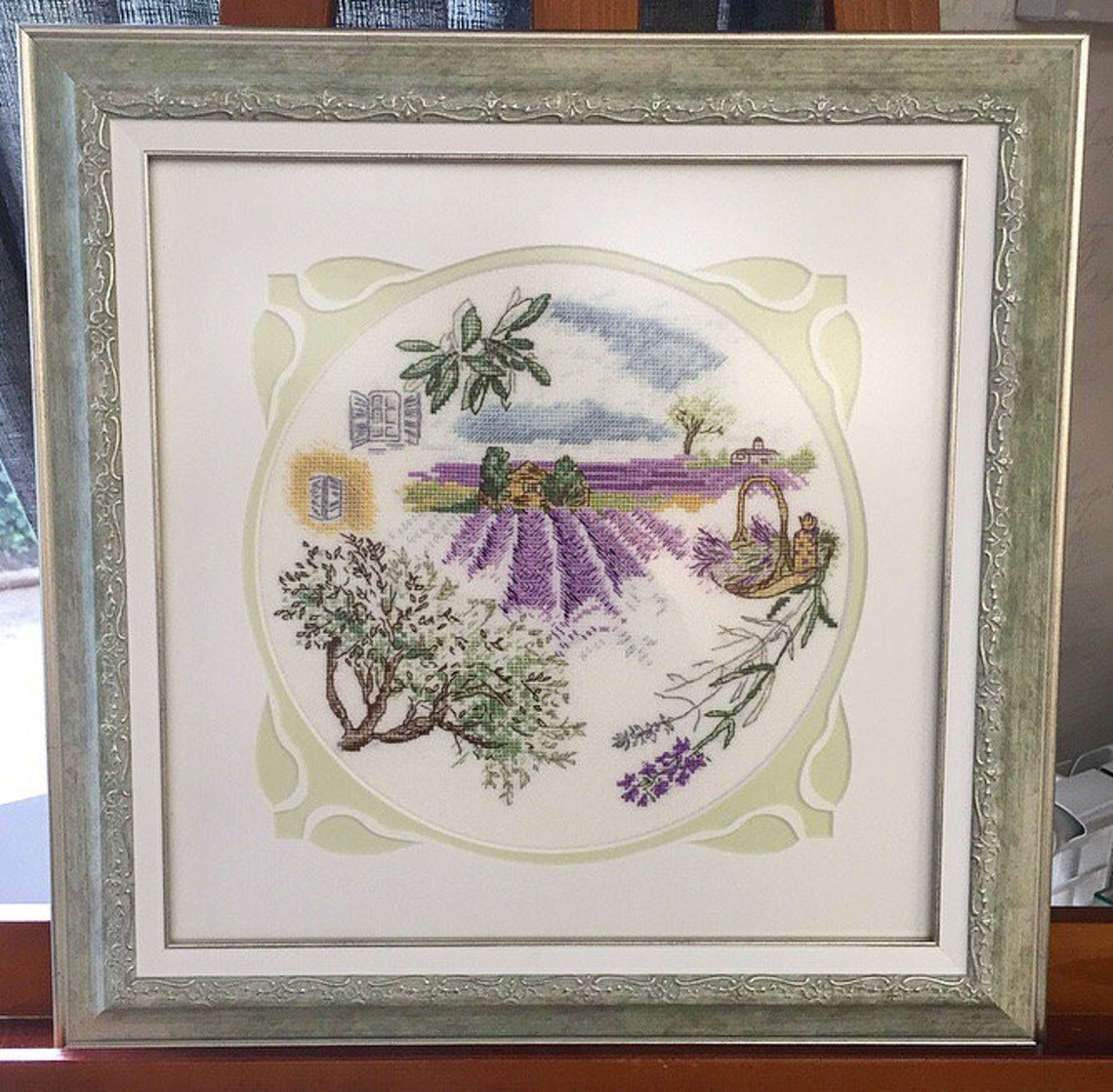 Lavender Cross Stitch Pattern Pdf Summer Landscape Floral - Etsy