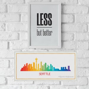 Seattle Skyline Cross Stitch Pattern PDF – Rainbow City Silhouette ...