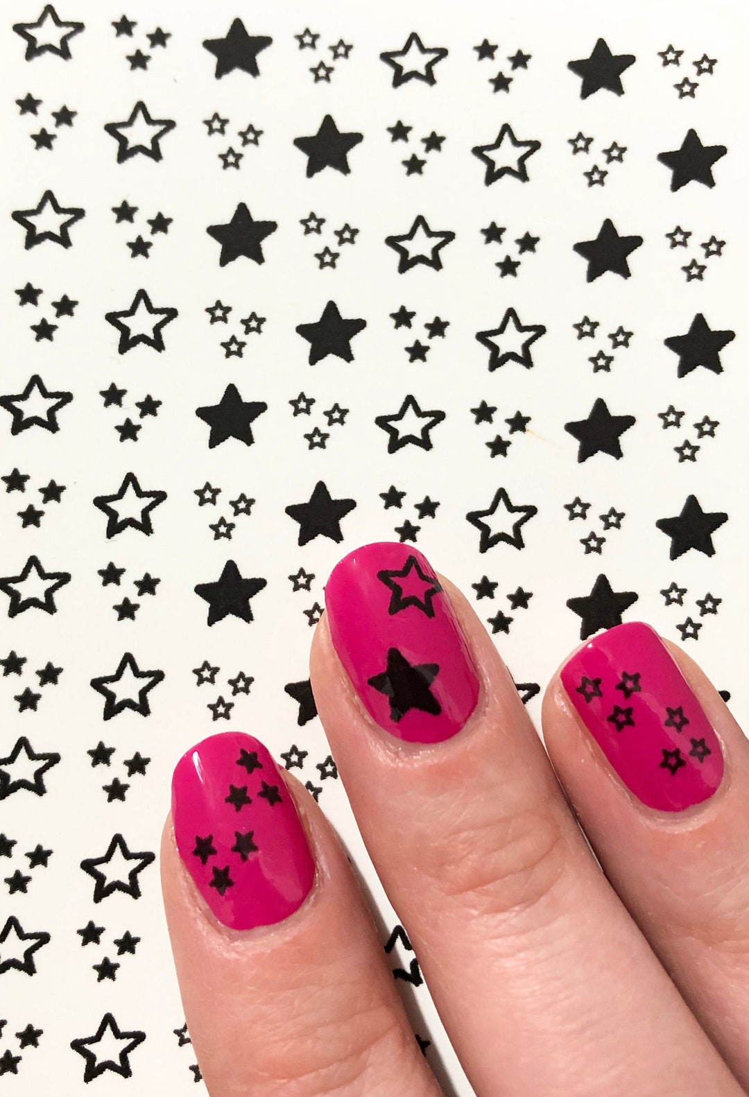 Black stars nail art punk rock metal goth nail decals fun gig nail ...