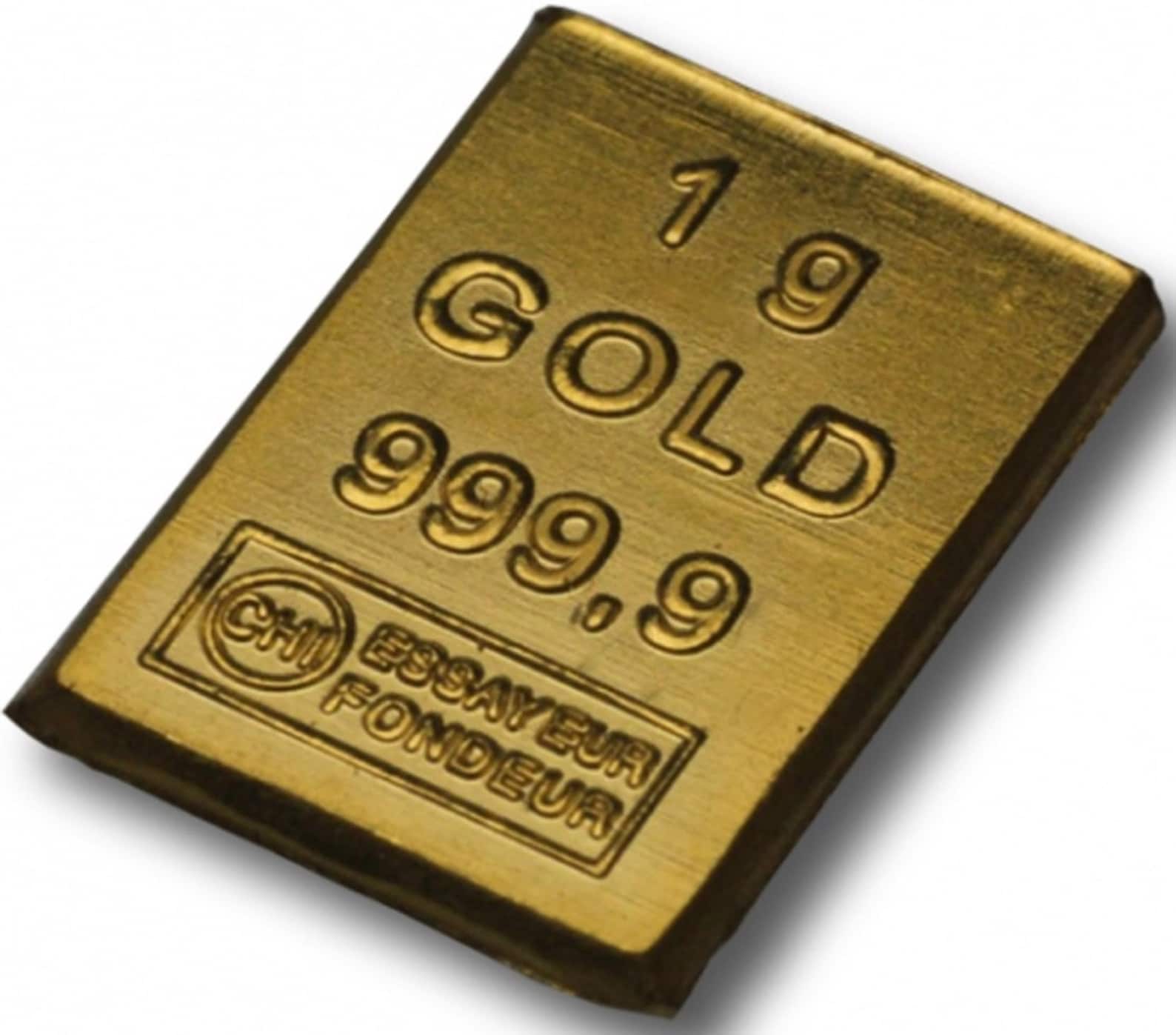 Ingot 1 Gram Pure Gold 24K 999.9 Certified | Etsy