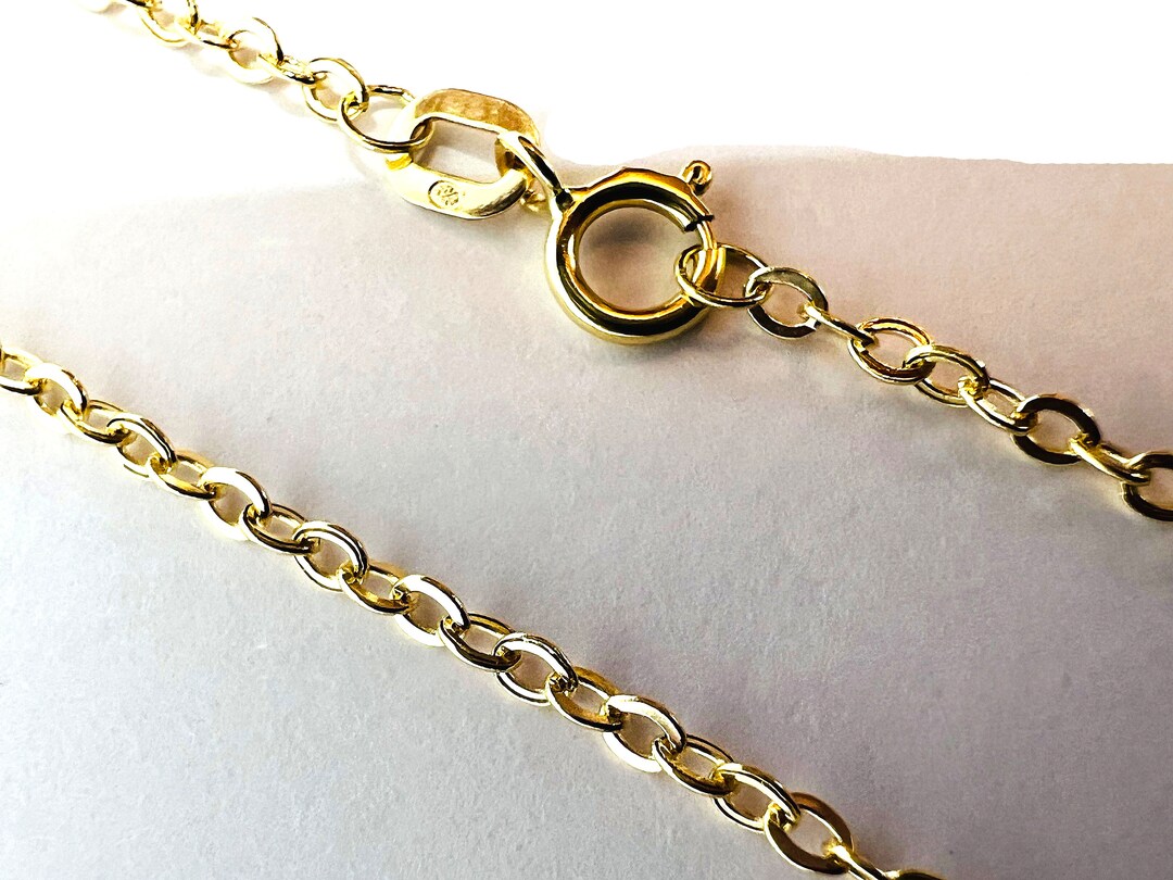 18k 750/1000 Solid Yellow Gold Chain - Etsy