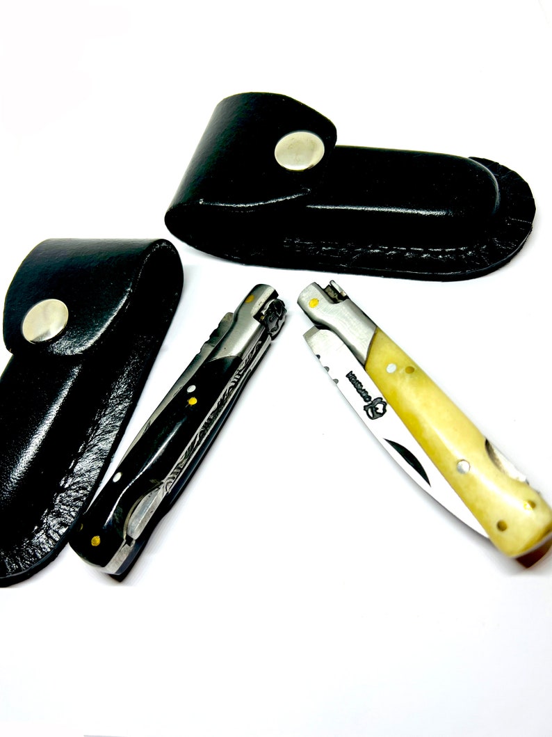 Two Corsican Shepherd Knives Black and Blonde Horn Steel & - Etsy