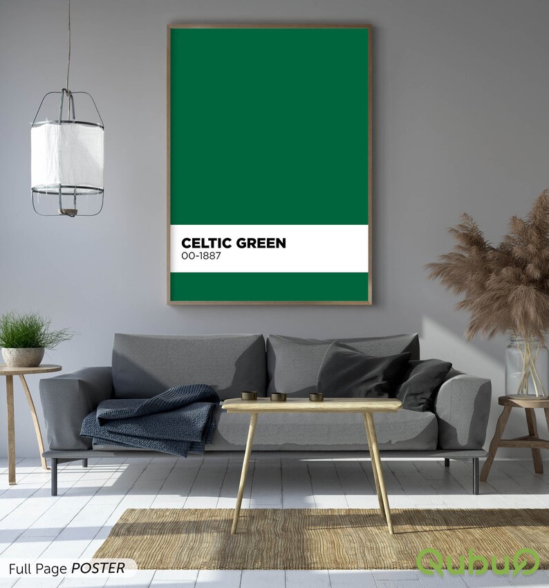 CELTIC GREEN - Pantone® Style Inspired Football Colour Poster- in Sizes ...