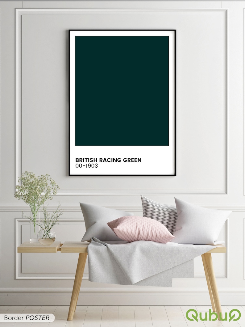 Vibrant BRITISH RACING GREEN, Pantone® Inspired Colour Poster, Various ...