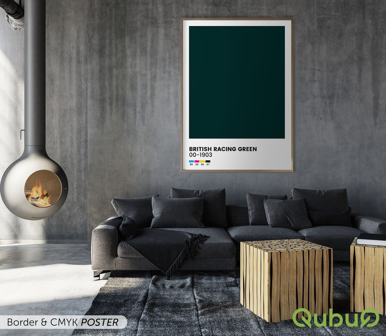 Vibrant BRITISH RACING GREEN, Pantone® Inspired Colour Poster, Various ...