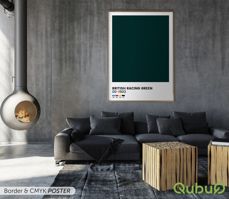 Vibrant BRITISH RACING GREEN, Pantone® Inspired Colour Poster, Various ...