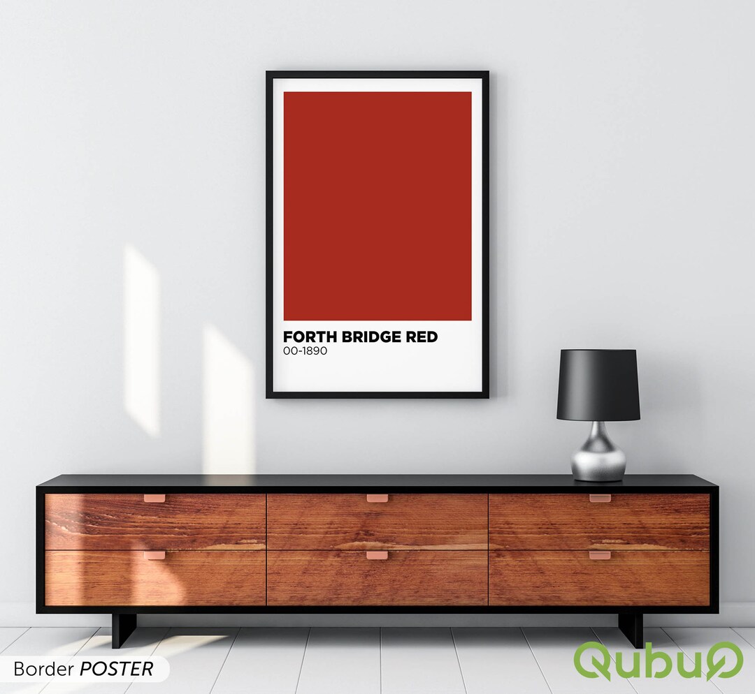 FORTH BRIDGE RED Pantone® Style Inspired Colour Poster, Various Option ...