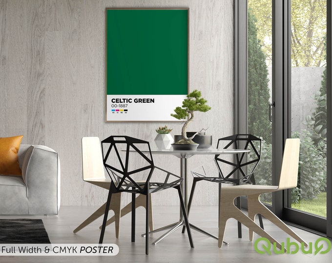 CELTIC GREEN - Pantone® Style Inspired Football Colour Poster- in Sizes ...