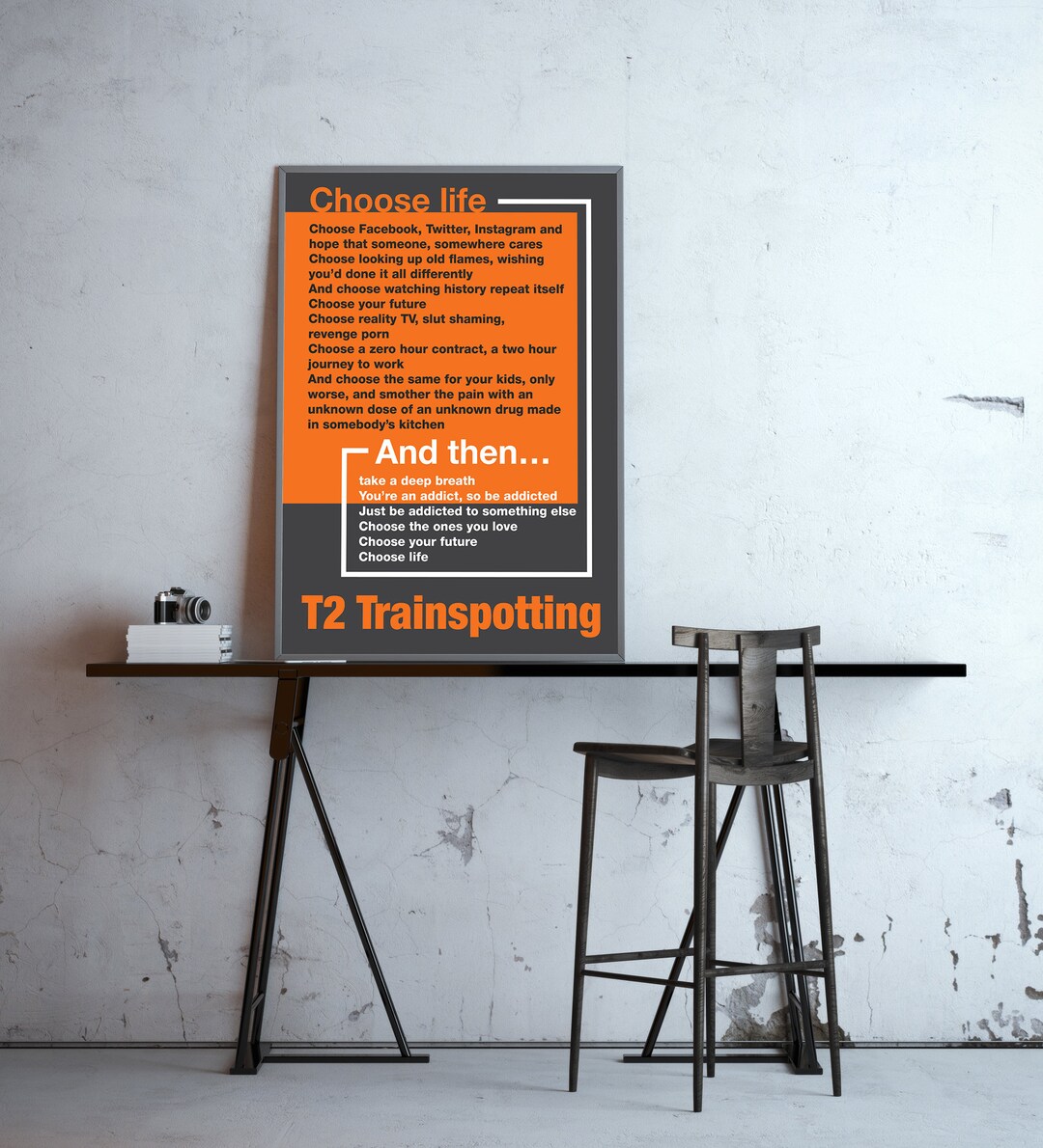 Trainspotting 2 / T2 - Cult Movie Poster - Featuring the CHOOSE LIFE ...