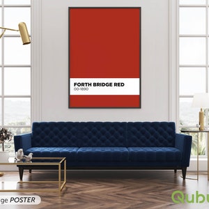 FORTH BRIDGE RED Pantone® Style Inspired Colour Poster, Various Option ...