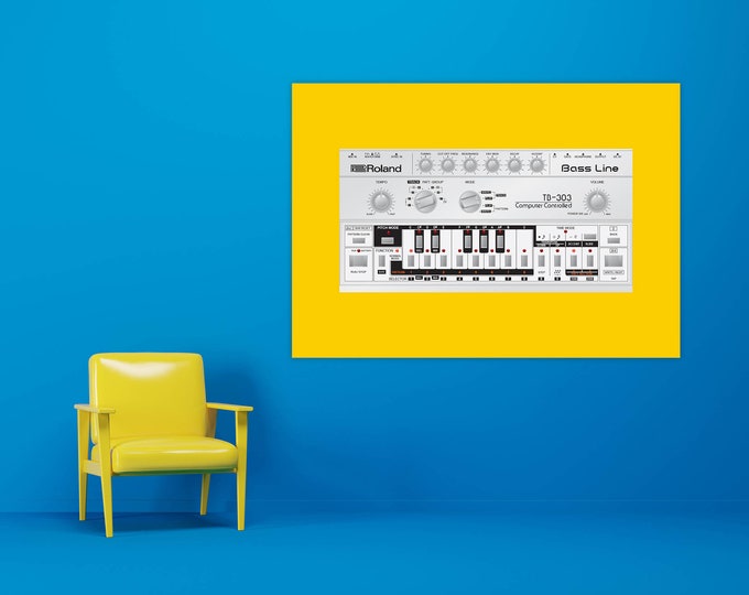 Iconic ROLAND TB303 Bass Line Synthesizer Poster Print in Sizes A4 A0 ...