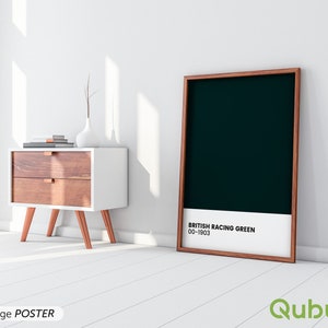Vibrant BRITISH RACING GREEN, Pantone® Inspired Colour Poster, Various ...