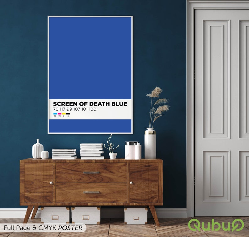 SCREEN of DEATH BLUE Pantone® Style Inspired Colour Poster - Etsy UK