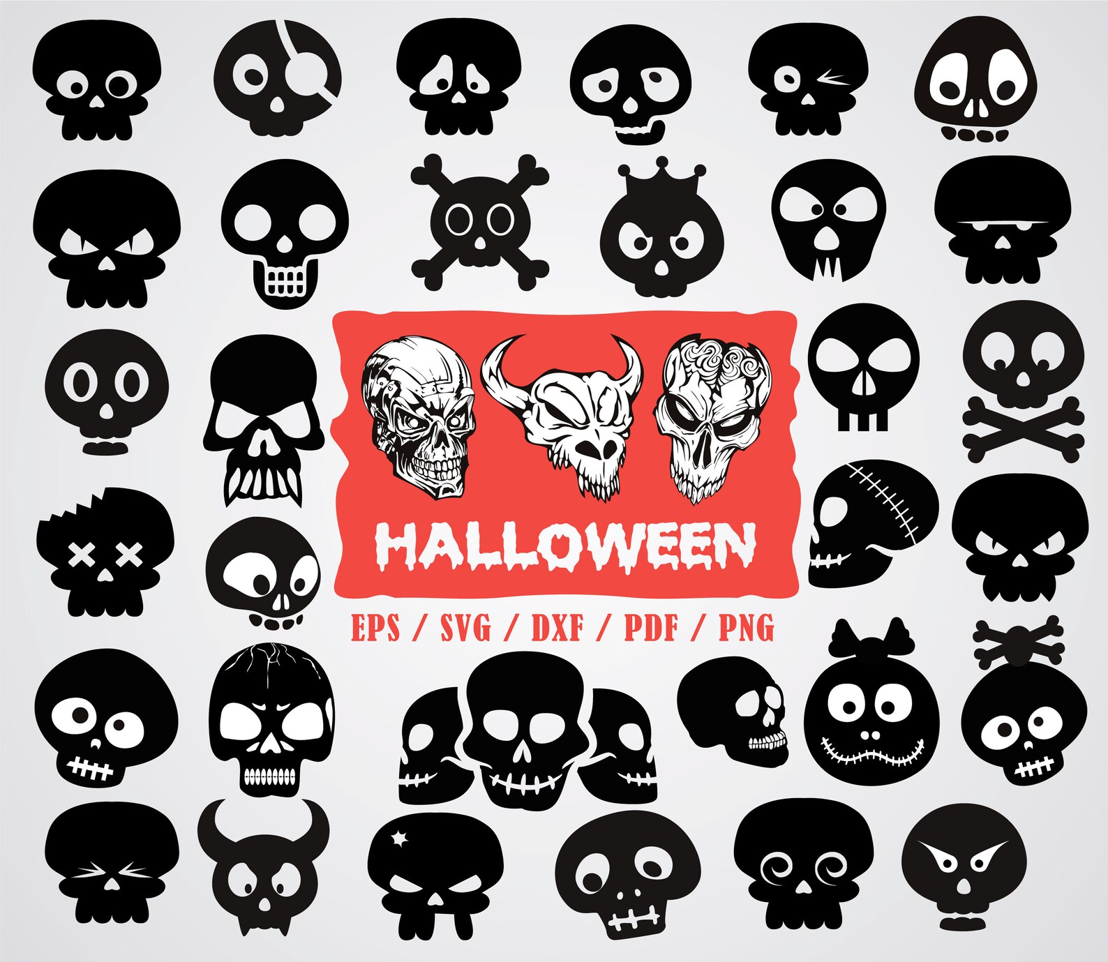 Skull Svg, Bundle Skulls SVG, Cut Skull File Bundle, Skull Collection ...