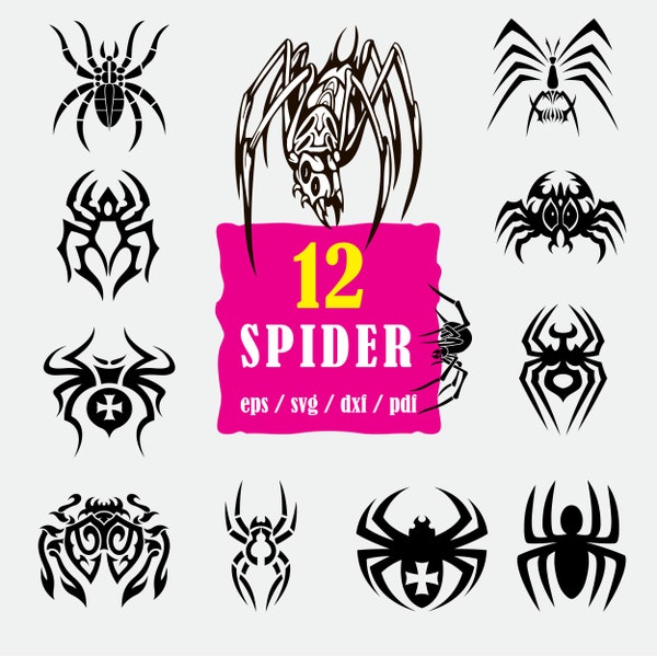 Spider Clipart - Etsy