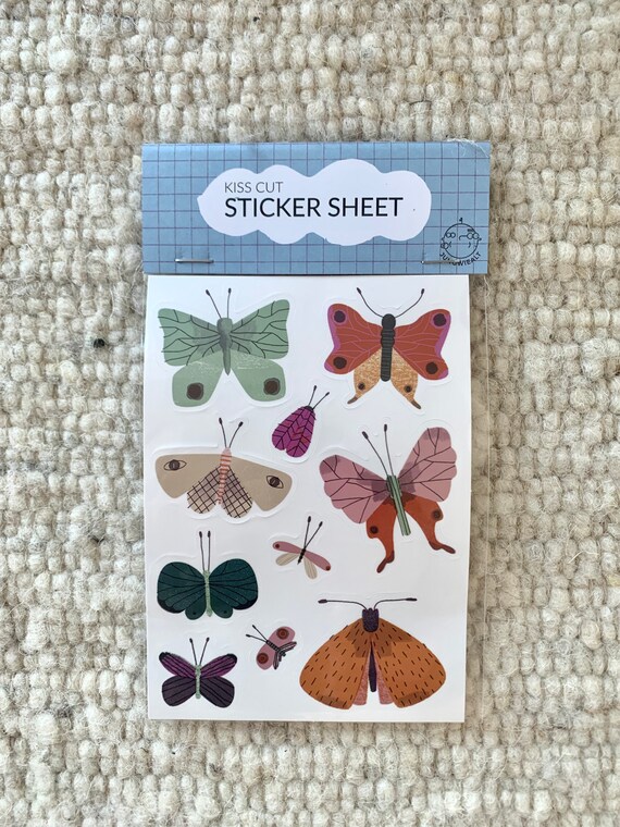 Paper Kiss Cut Butterfly Sticker Sheet Stickers etna.com.pe