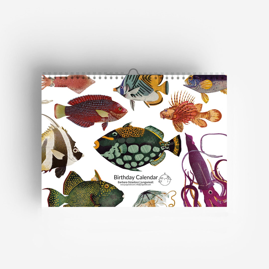 Perpetual Birthday Fish Calendar - Etsy
