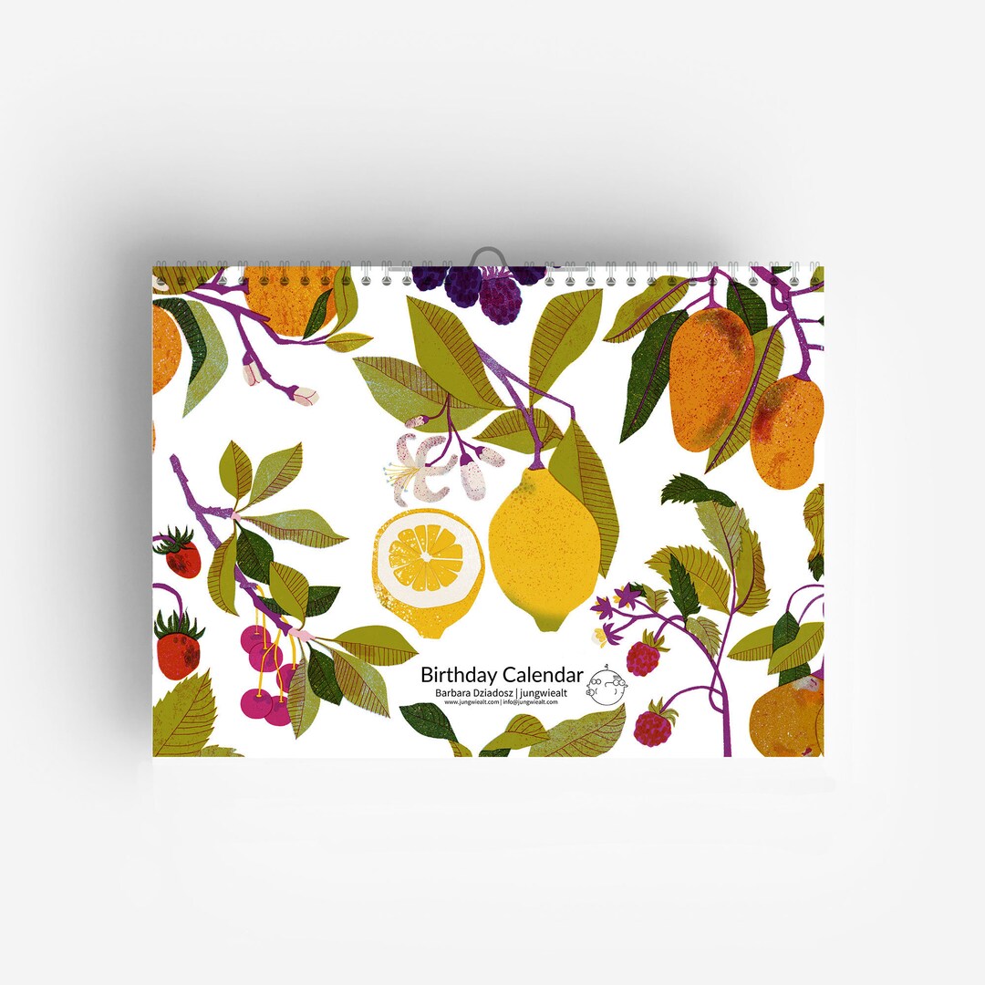 Perpetual Birthday Fruits Calendar - Etsy