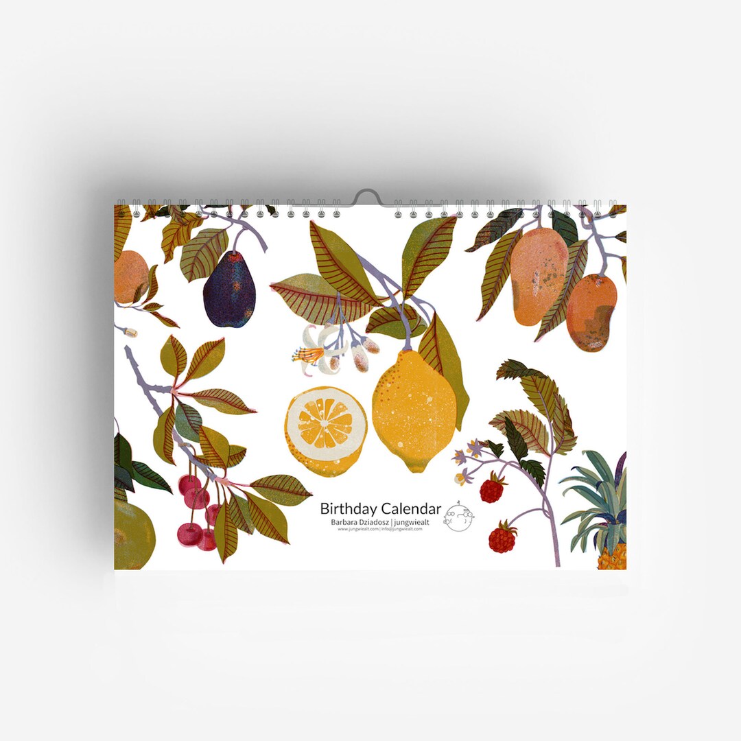 Perpetual Birthday Fruits Calendar - Etsy