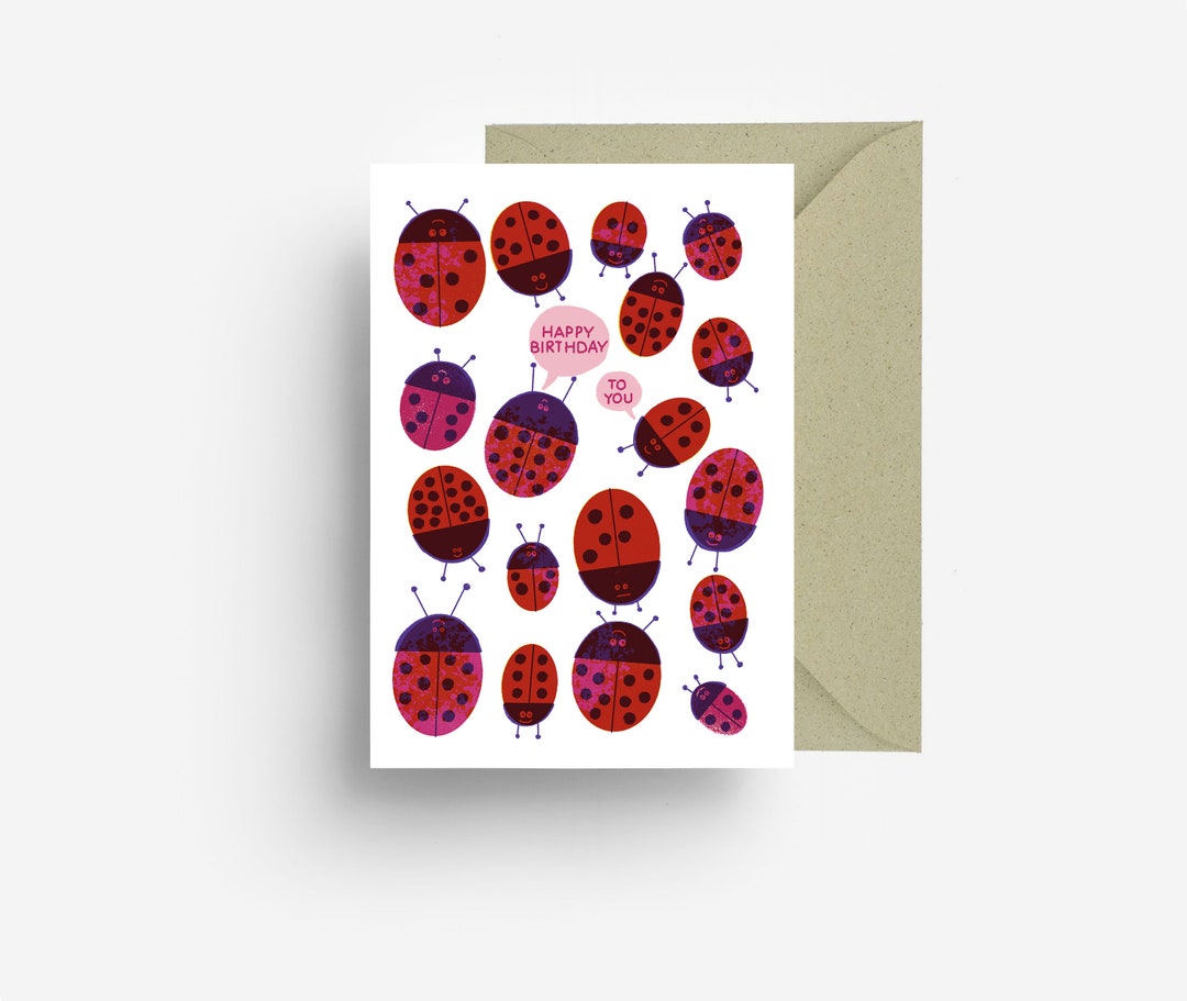 Ladybugs Greeting Card - Etsy