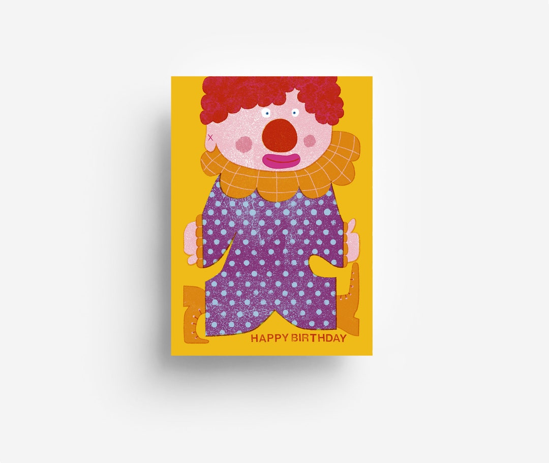 Birthday Clown Postcard DIN A6 - Etsy