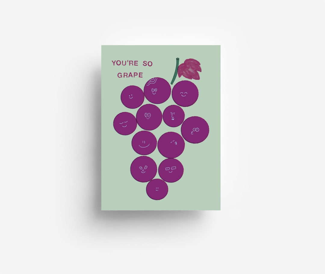 You're so Grape Postcard DIN A6 - Etsy