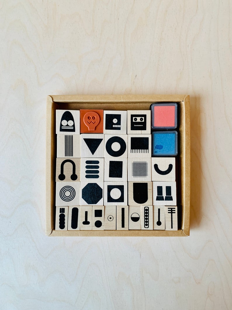 Robot Stamp Set - Etsy