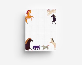 Personalized Horse Notepad Floral Horse Cute Farm Notepad Custom ...
