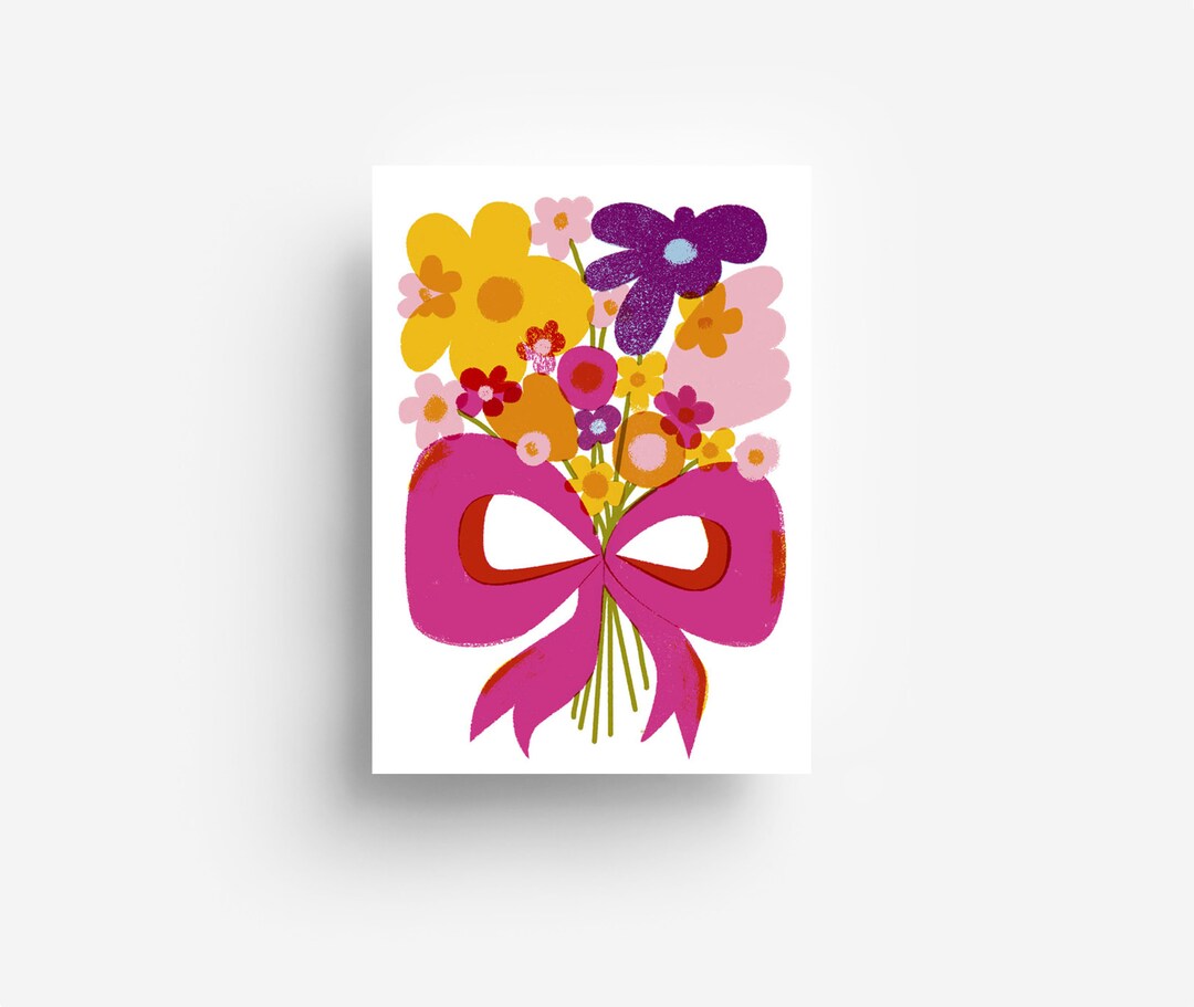 Abstract Birthday Flowers Postcard DIN A6 - Etsy