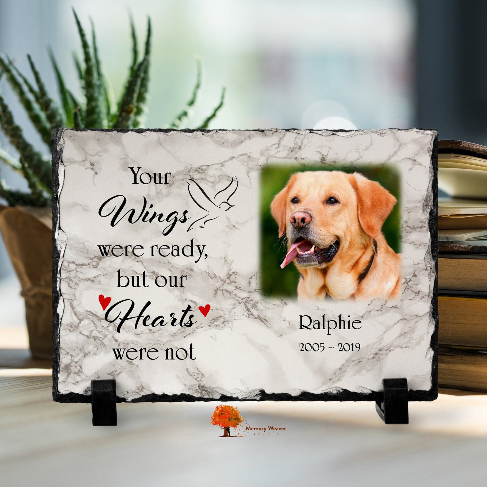 Personalized Slate Pet Memorial With Photo and Your Wings Were - Etsy