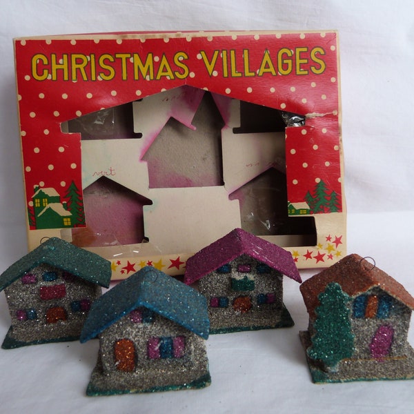 Antique Cardboard Village Houses - Etsy